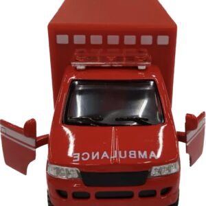 KiNSMART Rescue Team Ambulance 5" Die Cast Metal Cabin w/Pullback Action