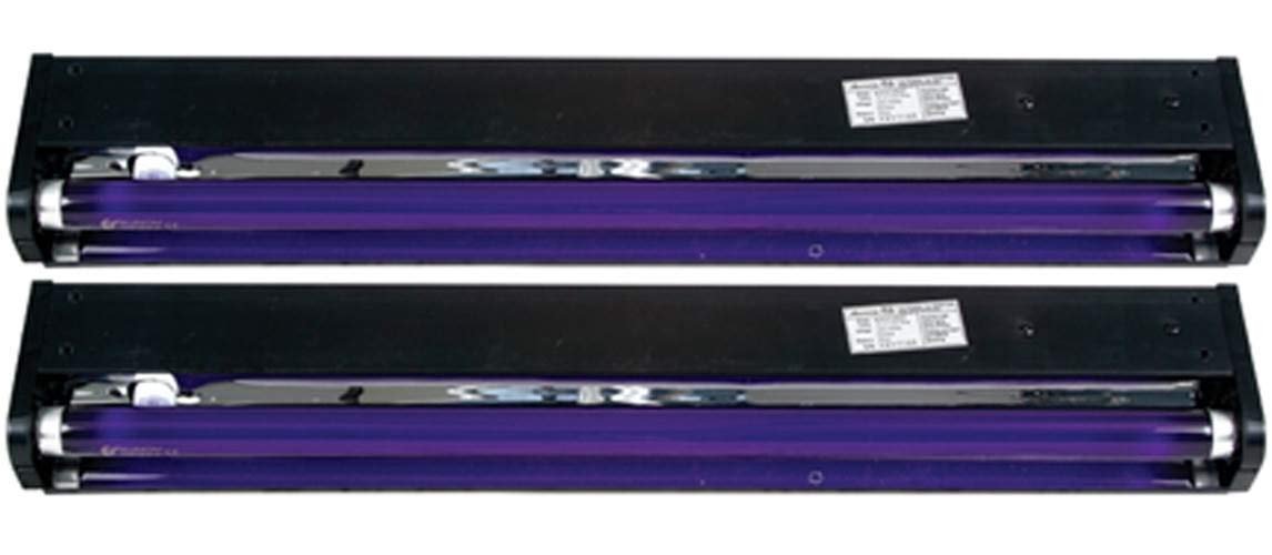 2 American DJ BLACK-24BLB 24" UV Black Pro Blacklight Dorm Party Light Fixtures