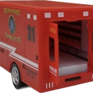 KiNSMART Rescue Team Ambulance 5" Die Cast Metal Cabin w/Pullback Action