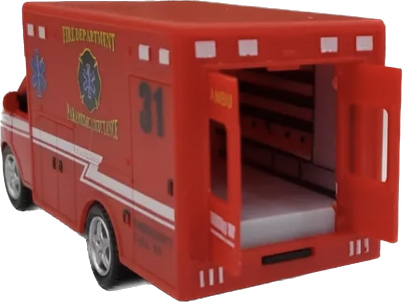 KiNSMART Rescue Team Ambulance 5" Die Cast Metal Cabin w/Pullback Action