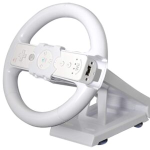 OSTENT Multi-angle Racing Game Steering Wheel Stand for Nintendo Wii Console Controller Color White