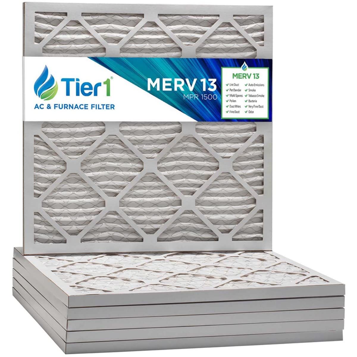 Tier1 14x14x1 Merv 13 Pleated Air/Furnace Filter -6 Pack