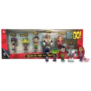 teen titans go teen titans action figure (6-pack), 2"