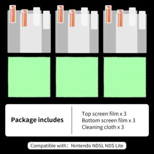 OSTENT 3 x Ultra Clear Screen Guard Film LCD Protector for Nintendo NDS Lite NDSL