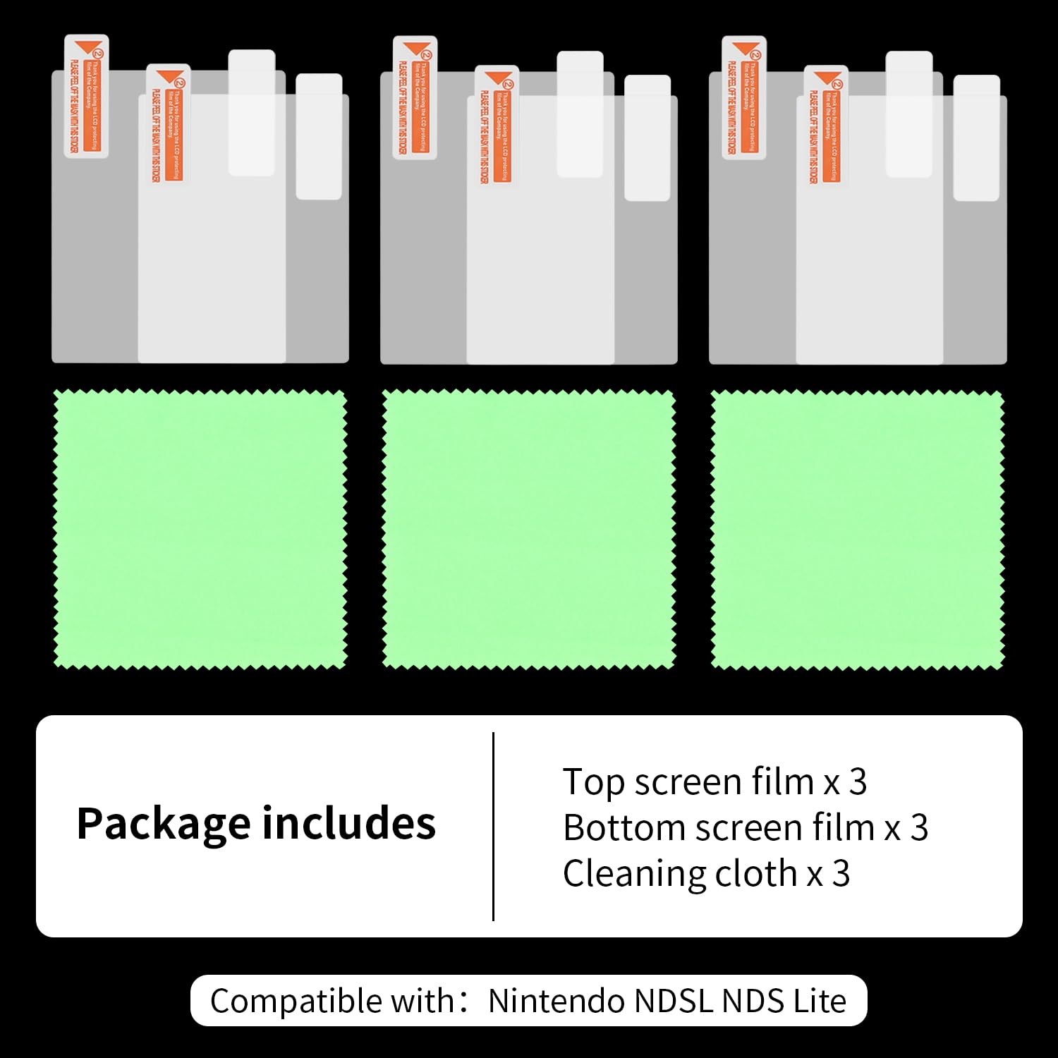 OSTENT 3 x Ultra Clear Screen Guard Film LCD Protector for Nintendo NDS Lite NDSL