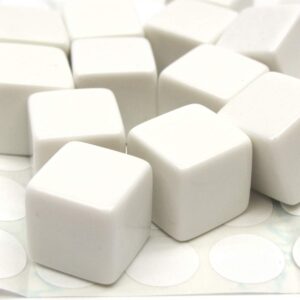 Koplow Games White D6 Blank 16mm Dice Set with Stickers (12)