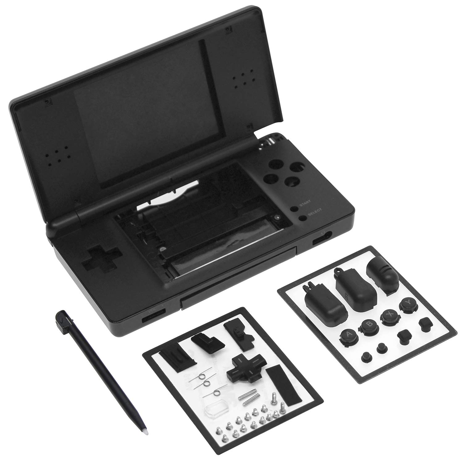 OSTENT Full Repair Parts Replacement Housing Shell Case Kit for Nintendo DS Lite NDSL Color Black