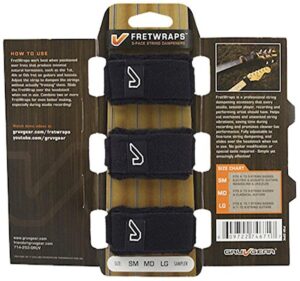 gruv gear fretwraps 3-pack string muters, small, black