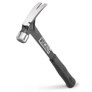 estwing ultra series hammer - 15 oz rip claw framing hammer with milled face & shock reduction grip - eb-15sm