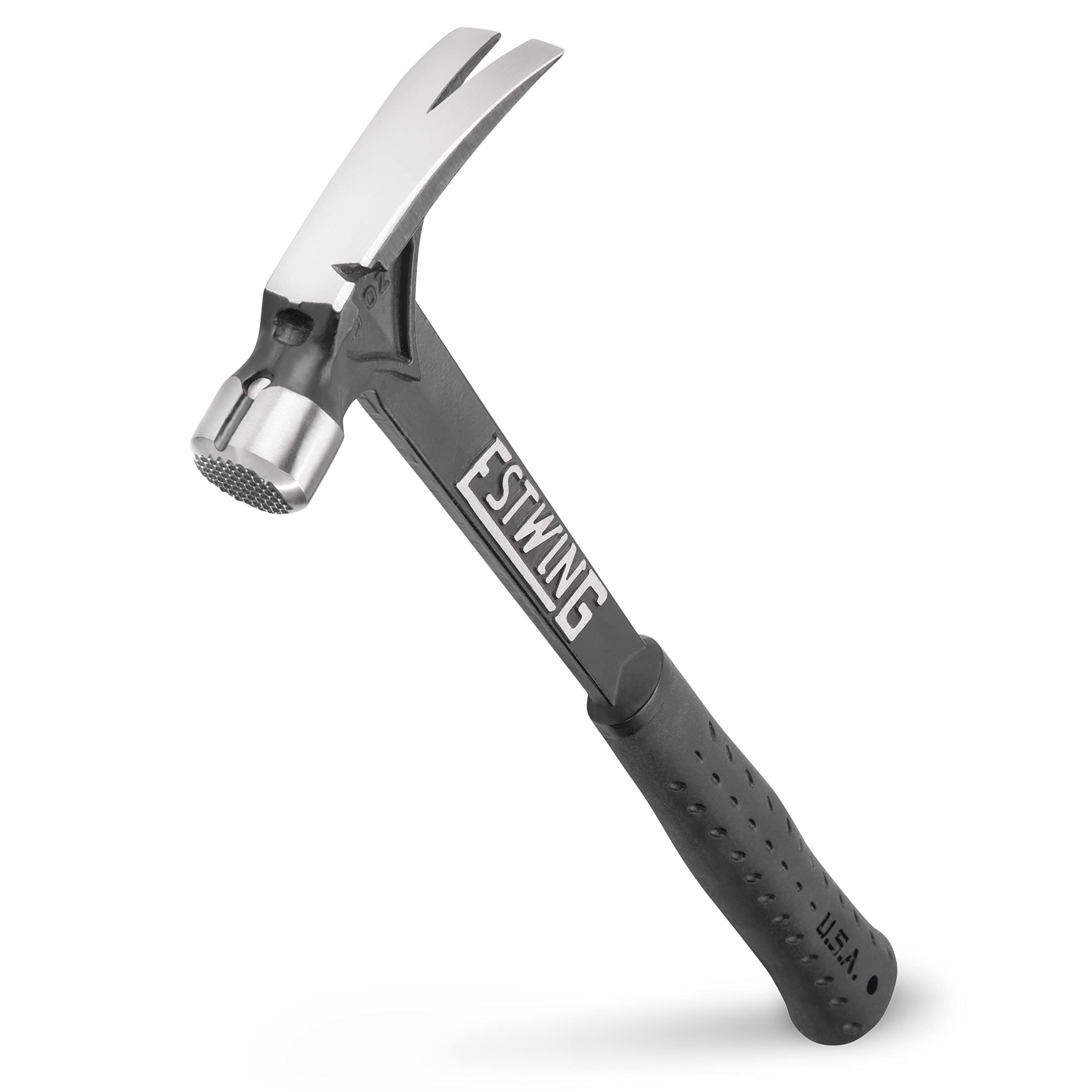 ESTWING Ultra Series Hammer - 15 oz Rip Claw Framing Hammer with Milled Face & Shock Reduction Grip - EB-15SM