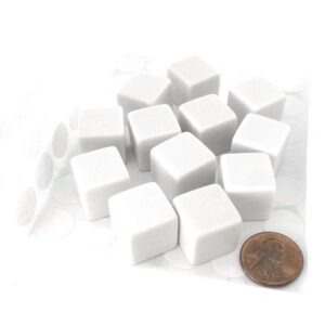 Koplow Games White D6 Blank 16mm Dice Set with Stickers (12)