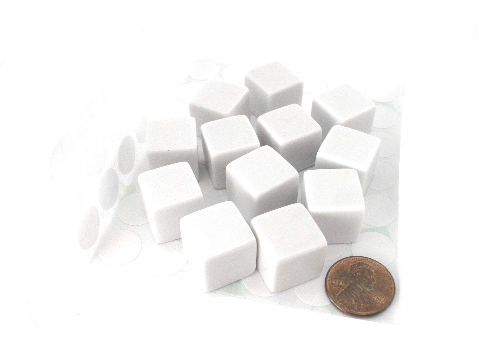 Koplow Games White D6 Blank 16mm Dice Set with Stickers (12)