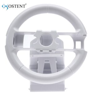 OSTENT Multi-angle Racing Game Steering Wheel Stand for Nintendo Wii Console Controller Color White