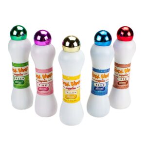 royal bingo 5 pack of glitter mixed bingo daubers in five colors - bingo markers for paper cards, reusable bingo cards