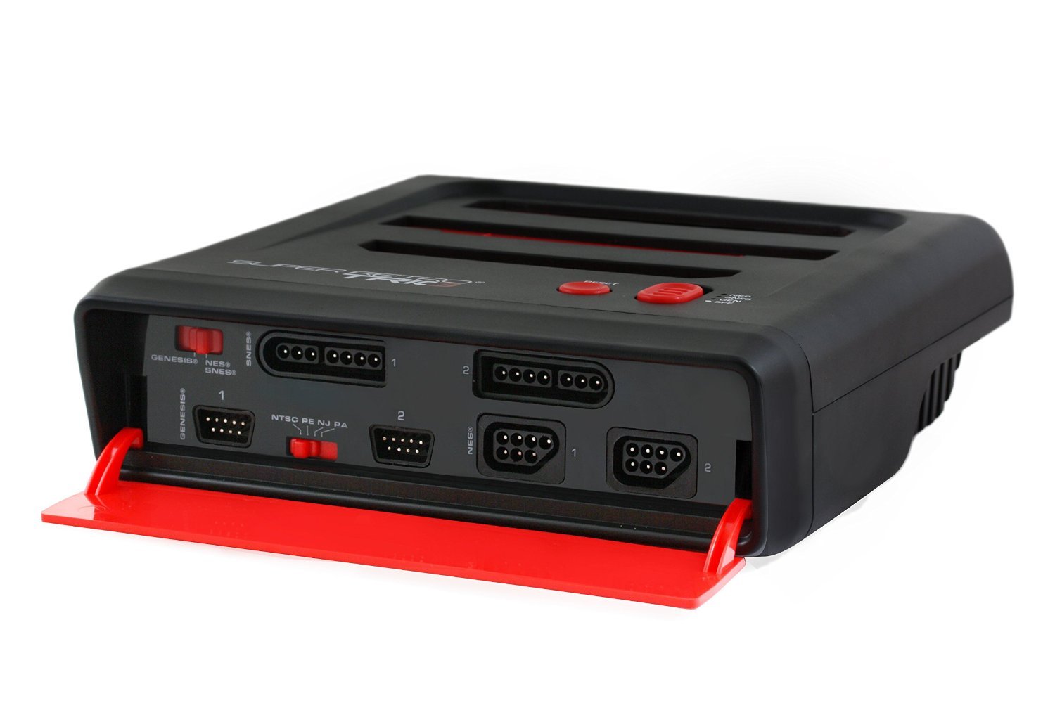 Retro-Bit Super RetroTRIO Console NES/SNES/Genesis 3-In-1 System - Red/Black