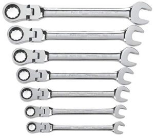 xtremepowerus 7-piece flex-head ratcheting combination wrench set, wrenches with 72-tooth, sae 3/8" to 3/4" set