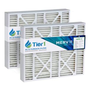 tier1 20x25x5 merv 11 replacement for fr2000u-10 & 5202611 ac furnace air filter 2 pack