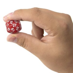 Set of 24 and 30 Sided Polyhedral Dice - Translucent Red D24 and D30 with White Numbers - Pair of Odd Dice - For Determining Dates and Times, RPG Storytelling - Great Addition to Dice Collections