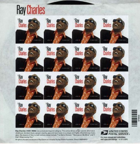 Ray Charles (Sheet of 16) First-Class Mail Forever Postage Stamps 2014 Scott #4807