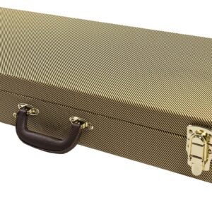 Gearlux Rectangular Electric Guitar Hard Shell Wood Case for Standard-Size Guitars Including Fender Strat/Tele - Tweed