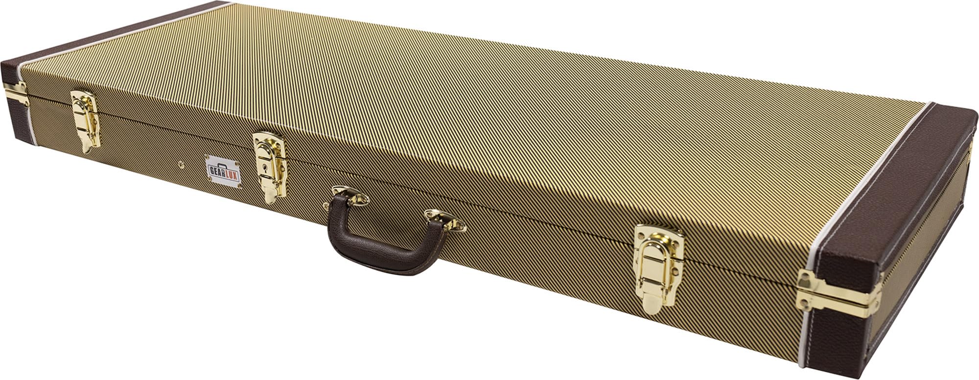 Gearlux Rectangular Electric Guitar Hard Shell Wood Case for Standard-Size Guitars Including Fender Strat/Tele - Tweed