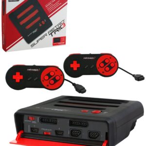 Retro-Bit Super RetroTRIO Console NES/SNES/Genesis 3-In-1 System - Red/Black