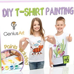 Genius Art DIY T-Shirt Painting - Girls and Boys Arts and Crafts Toys - Stocking Stuffers for Kids