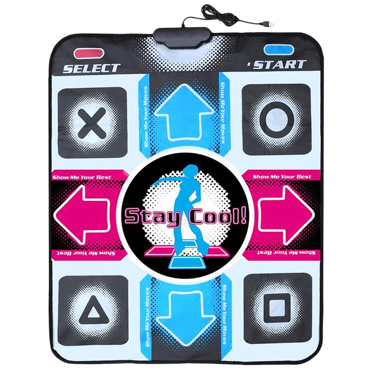 OSTENT USB Non-Slip StepMania Dancing Step Dance Mat Pad Blanket for PC Laptop Rhythm Windows Video Game