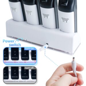 OSTENT Charger Dock Station + 4 Battery Packs for Nintendo Wii Remote Controller Color White