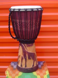 20" tall giraffe (m20) deep carved djembe bongo drum with free cover