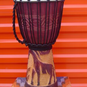 20" Tall Giraffe (M20) Deep Carved Djembe Bongo Drum with Free Cover