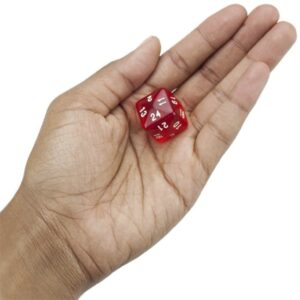 Wiz Dice 24 Sided Translucent Red with White Numbers Polyhedral Dice