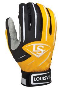 louisville slugger bg series 5 batting glove, yellow, medium