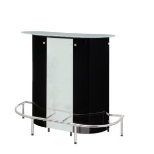 coaster home furnishings lacewing 1-shelf bar unit glossy black and white