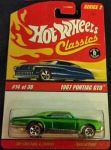 hot wheels classics series 2 1967 pontiac gto #14 of 30 die-cast body & chassis red trim tires