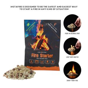 (18 Packs) Insta-Fire Granulated Fire Starter, All Natural, Eco-Friendly, Lights up to 48 Total Fires in Any Weather, Awarded 2017 Fire Starter of The Year