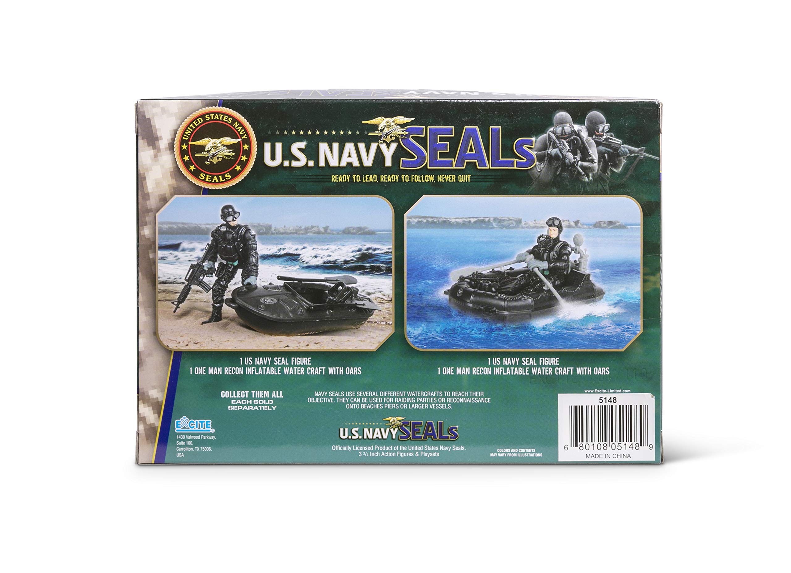 United States Navy Seal Figure Playset with Accessories and Combat Rubber Raiding Craft