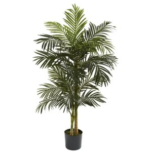 nearly natural 5ft. golden cane palm artificial tree, green