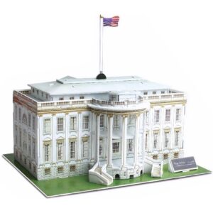 liberty imports the white house 3d puzzle - architectural puzzles for adults and kids - building model diy kit, 35 pieces