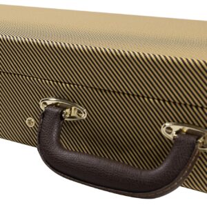 Gearlux Rectangular Electric Guitar Hard Shell Wood Case for Standard-Size Guitars Including Fender Strat/Tele - Tweed