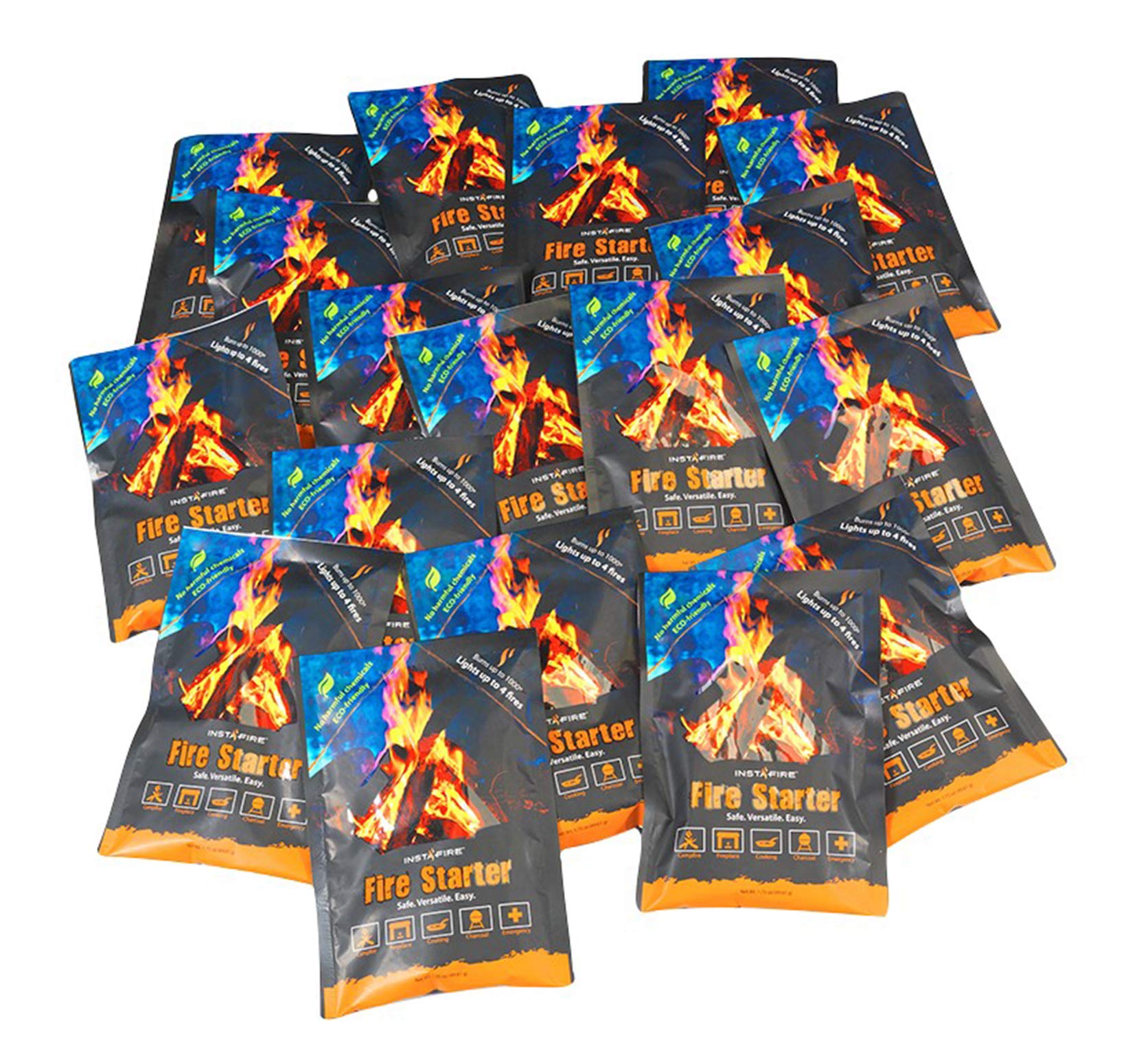 (18 Packs) Insta-Fire Granulated Fire Starter, All Natural, Eco-Friendly, Lights up to 48 Total Fires in Any Weather, Awarded 2017 Fire Starter of The Year