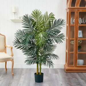 Nearly Natural 5ft. Golden Cane Palm Artificial Tree, Green