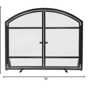 Pleasant Hearth Harper Arched Fireplace Screen with Doors