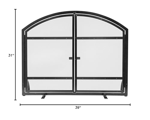 Pleasant Hearth Harper Arched Fireplace Screen with Doors