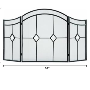 Pleasant Hearth Arched Diamond 3-Panel Fireplace Screen, Espresso Powder Coated