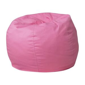 flash furniture dillon small bean bag chair for kids and teens, foam-filled beanbag chair with machine washable cover, light pink