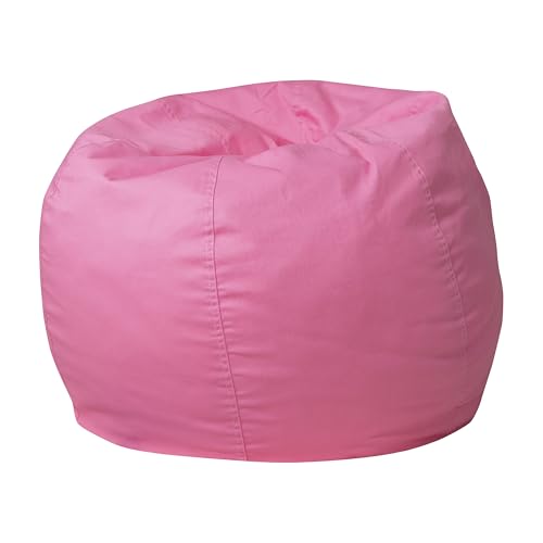 Flash Furniture Dillon Small Bean Bag Chair for Kids and Teens, Foam-Filled Beanbag Chair with Machine Washable Cover, Light Pink