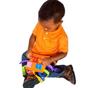 Buckle Toys - Bizzy Square - Learning Activity Game - Develop Motor Skills and Problem Solving - Occupational Therapy Toddler Travel Toy