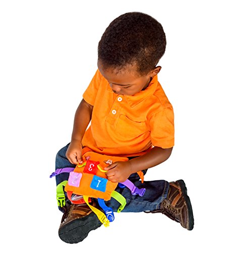 Buckle Toys - Bizzy Square - Learning Activity Game - Develop Motor Skills and Problem Solving - Occupational Therapy Toddler Travel Toy