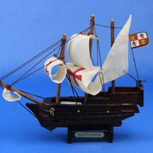 Hampton Nautical Santa Maria Tall Model Ship, 7" , Brown